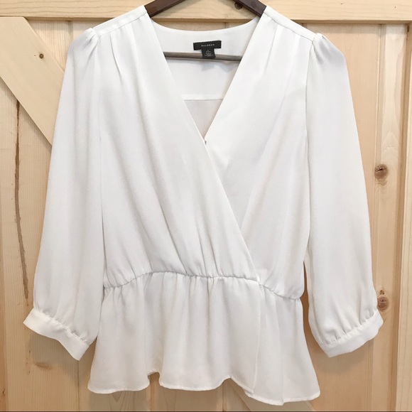 Halogen | Tops | Halogen Nordstrom Wrap Front Peplum Top Blouse | Poshmark